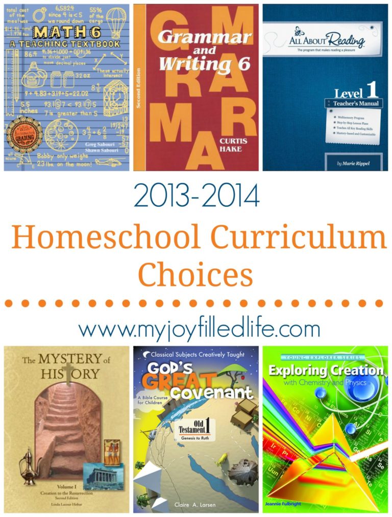 Our 2013-2014 Homeschool Curriculum Choices - My Joy-Filled Life
