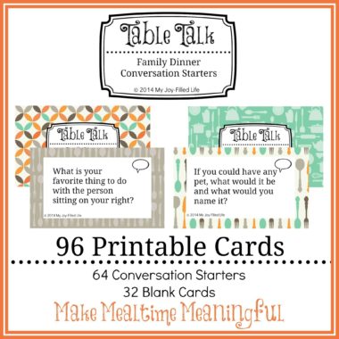 Table Talk: Dinner Conversation Starters Cards - My Joy-Filled Life