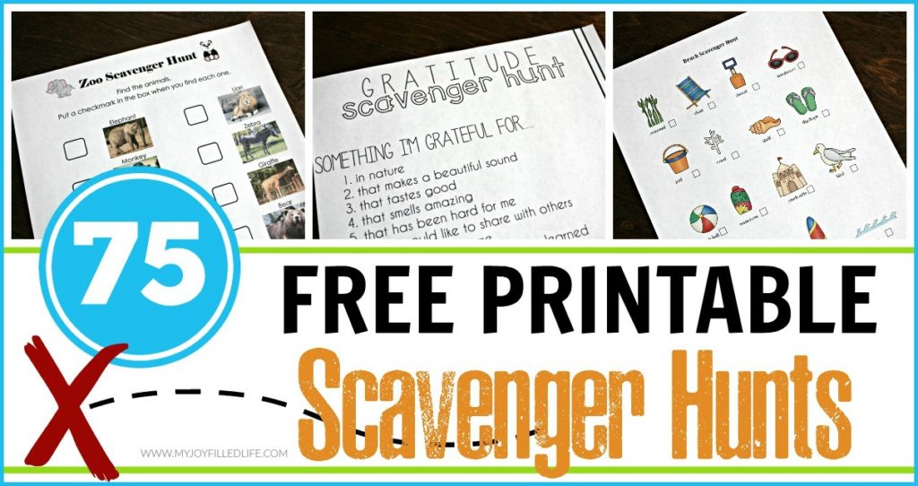 75 Free Printable Scavenger Hunts FB - My Joy-Filled Life