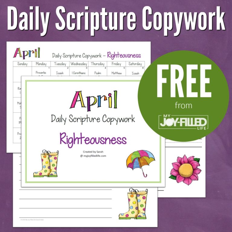 Scripture Copywork Calendar Archives - My Joy-Filled Life
