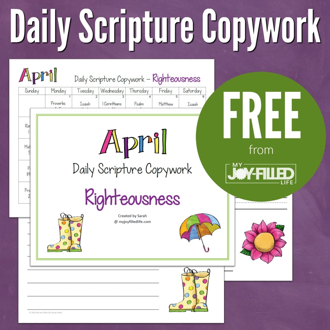 Scripture Copywork Calendar Archives - My Joy-Filled Life