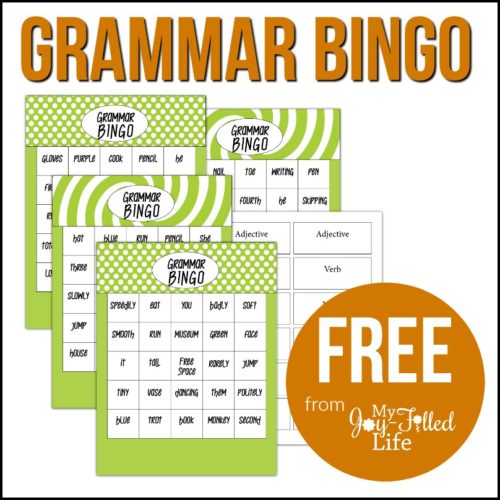 Grammar Bingo square - My Joy-Filled Life