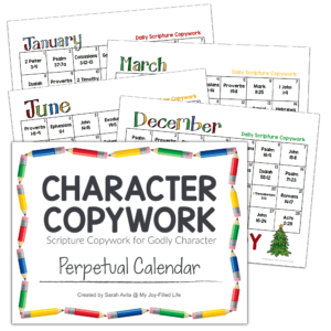 Daily Scripture Copywork Calendar for September - My Joy-Filled Life