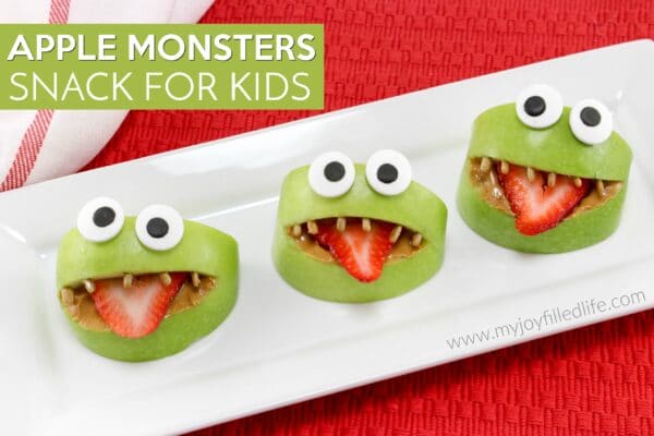 Silly Apple Monsters Snack for Kids - My Joy-Filled Life