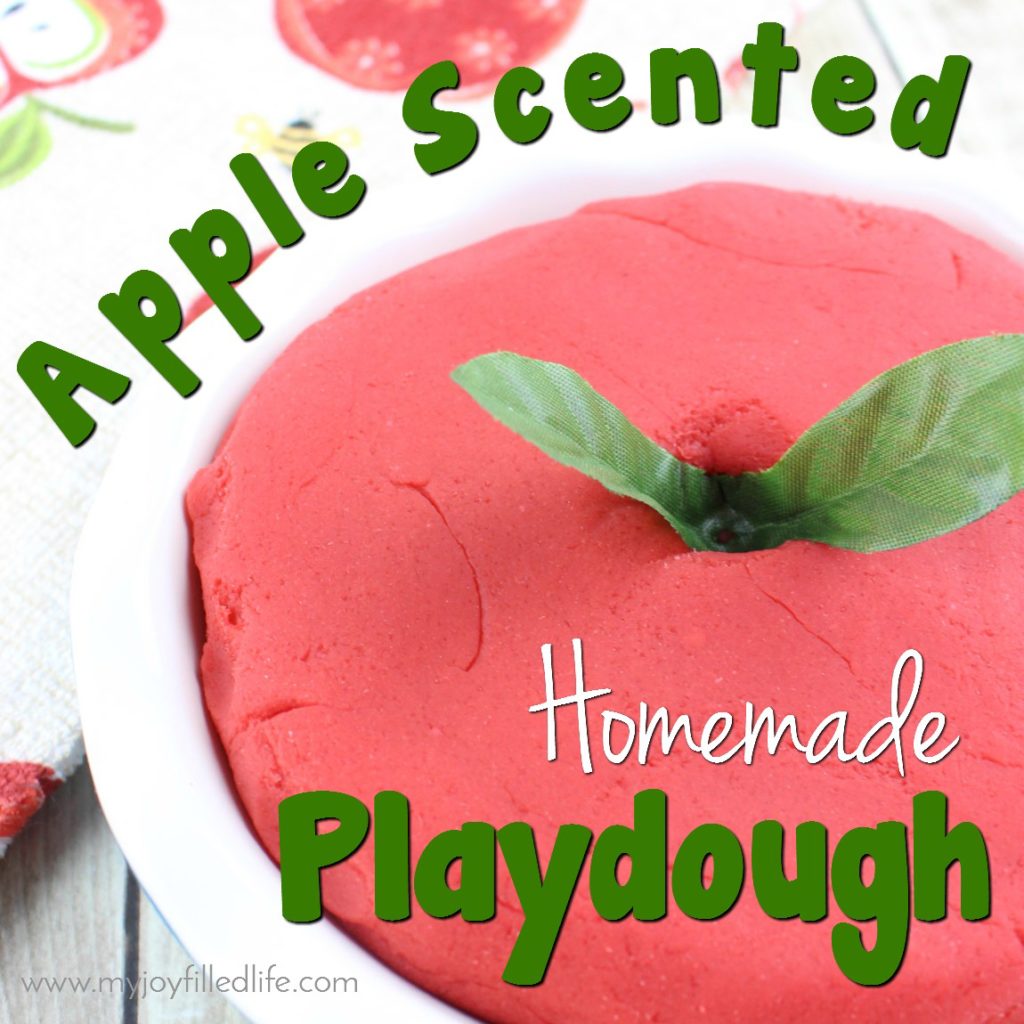 Apple Playdough square - My Joy-Filled Life