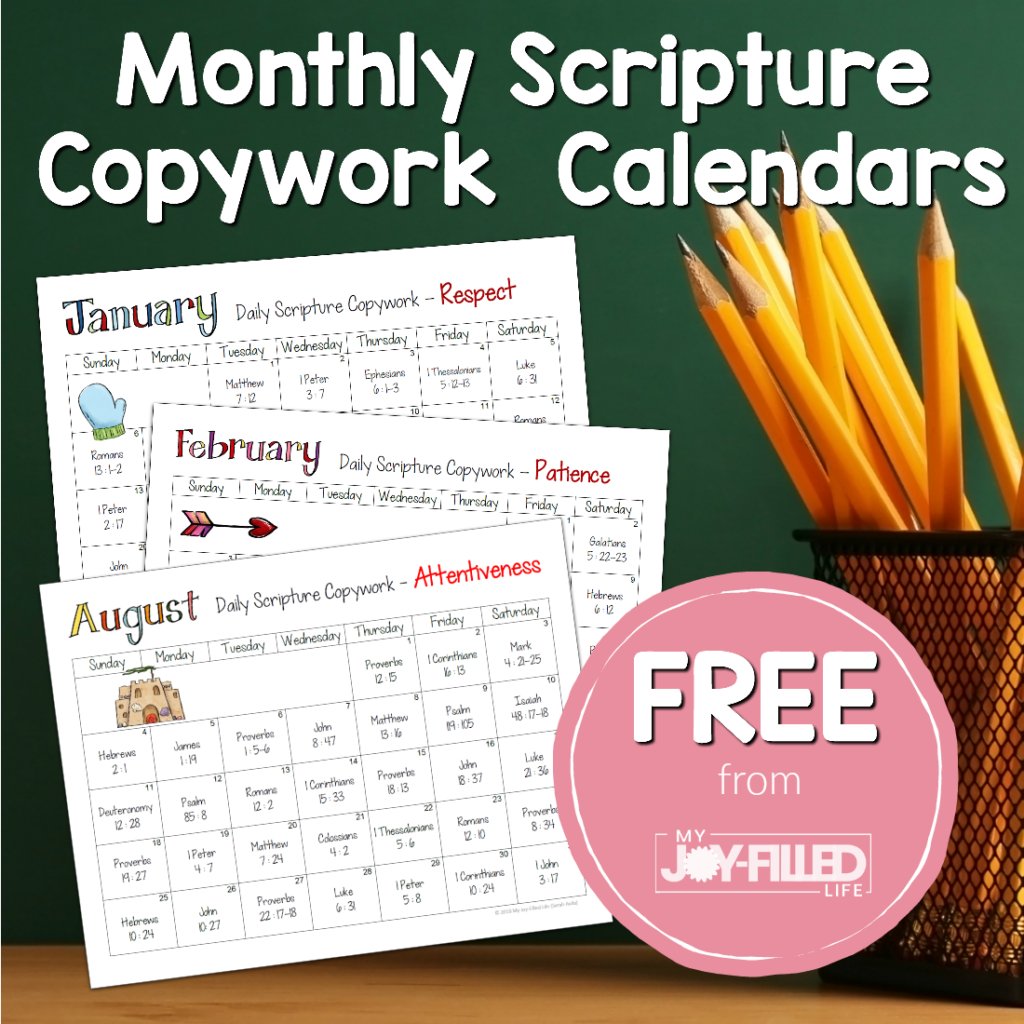 Scripture Copywork Calendar Archives - My Joy-Filled Life