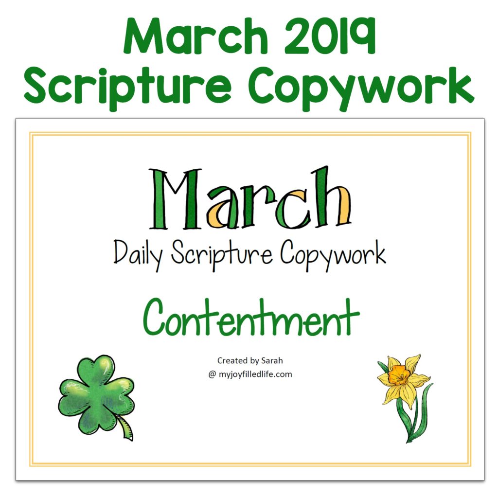 March Perpetual Scripture Copywork Calendar - My Joy-Filled Life