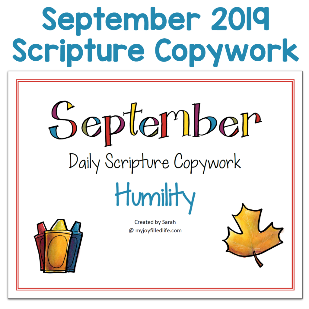 September Perpetual Scripture Copywork Calendar - My Joy-Filled Life