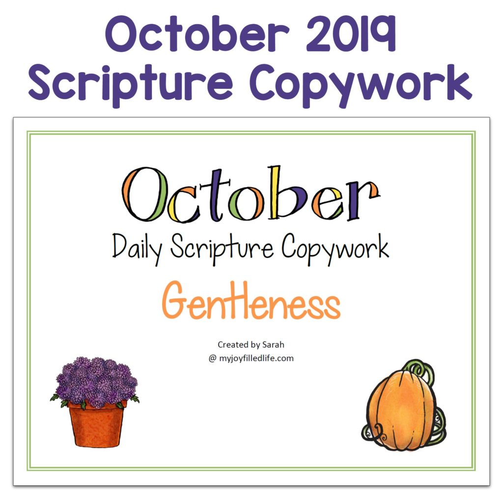 October Perpetual Scripture Copywork Calendar - My Joy-Filled Life