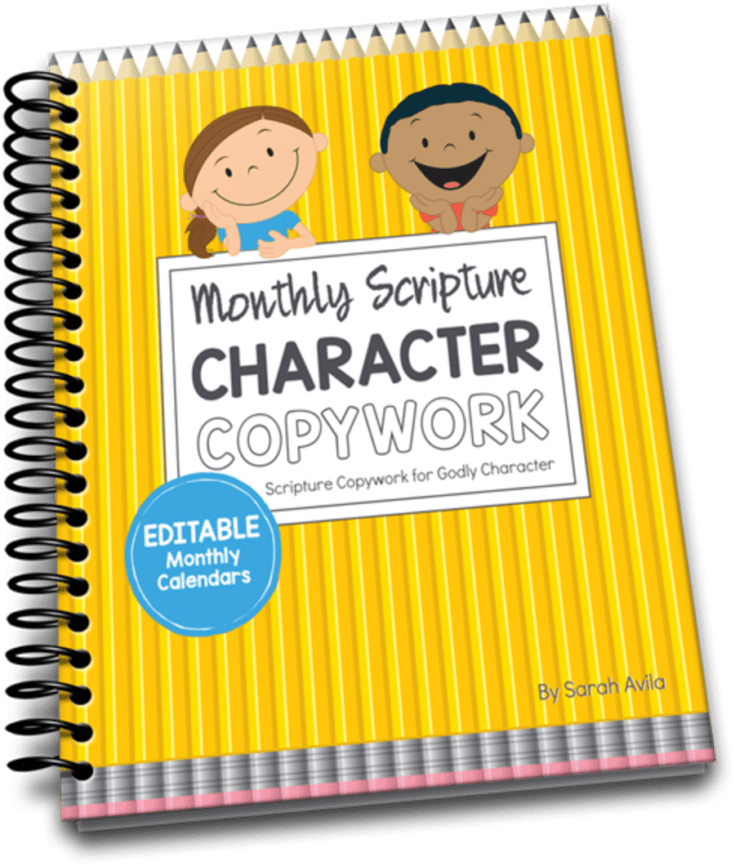 Editable Character Copywork Calendar Sales Page - My Joy-Filled Life