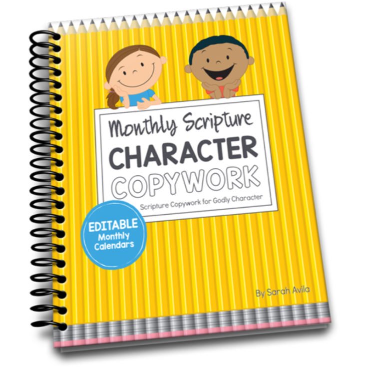 Editable Monthly Scripture Character Copywork - My Joy-Filled Life