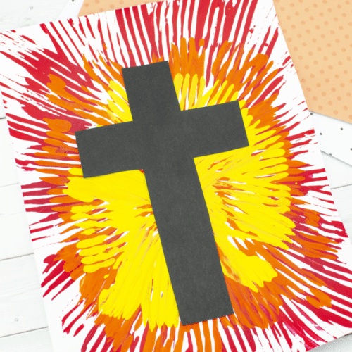 Easter Cross Painting for Kids - with a Fork! - My Joy-Filled Life