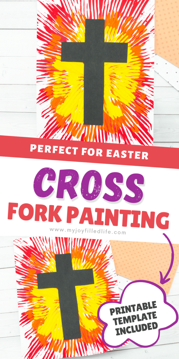 Easter Cross Painting for Kids - with a Fork! - My Joy-Filled Life