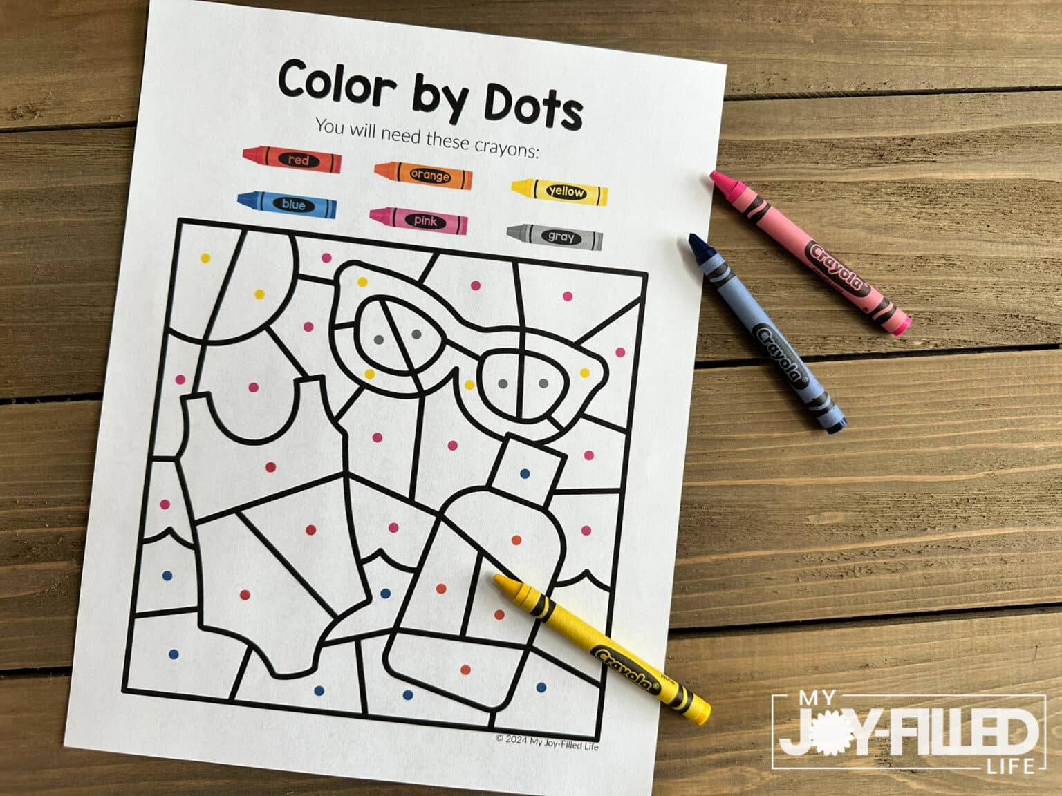 Summer-Themed Color By Dots Printable Pages - My Joy-Filled Life