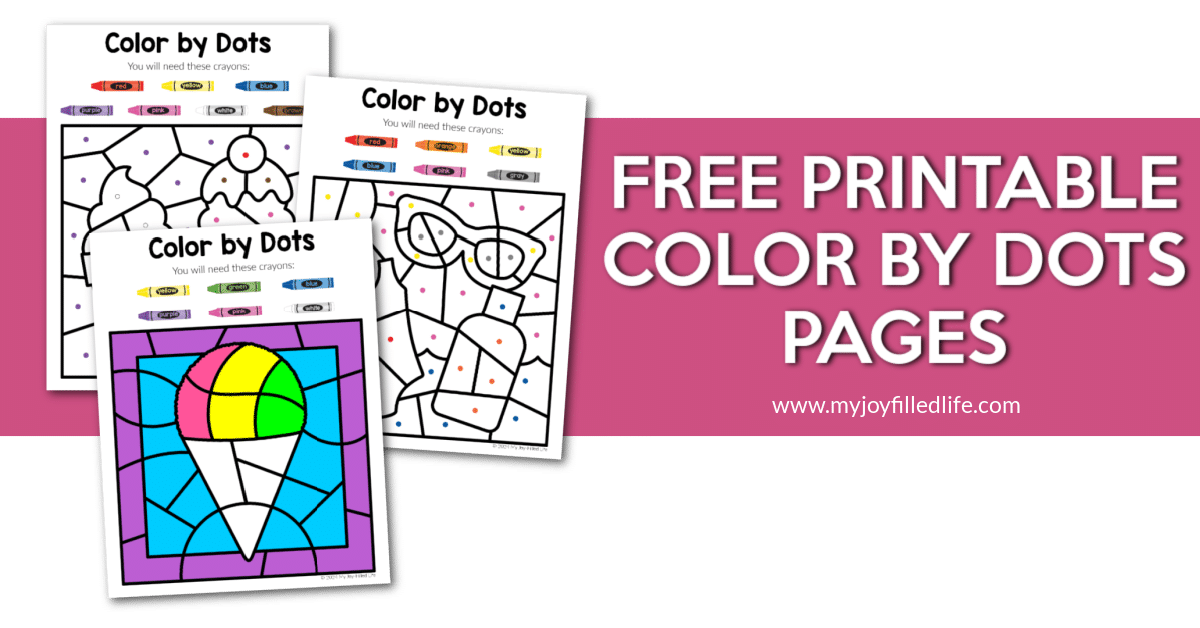 Summer-Themed Color By Dots Printable Pages - My Joy-Filled Life
