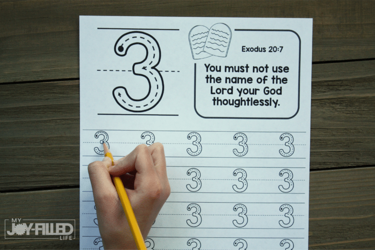 Writing Numbers with the 10 Commandments - My Joy-Filled Life