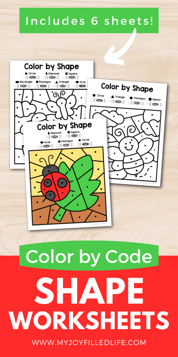 Insects & Bugs Color by Shape Pages - My Joy-Filled Life