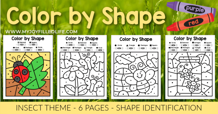 Insects & Bugs Color by Shape Pages - My Joy-Filled Life