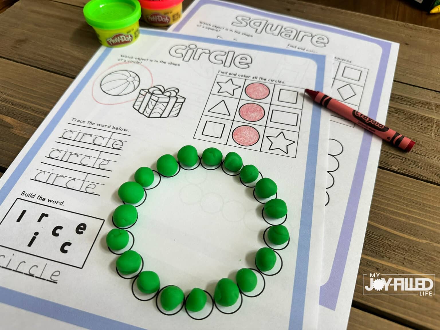Playdough Shape Worksheets - My Joy-Filled Life