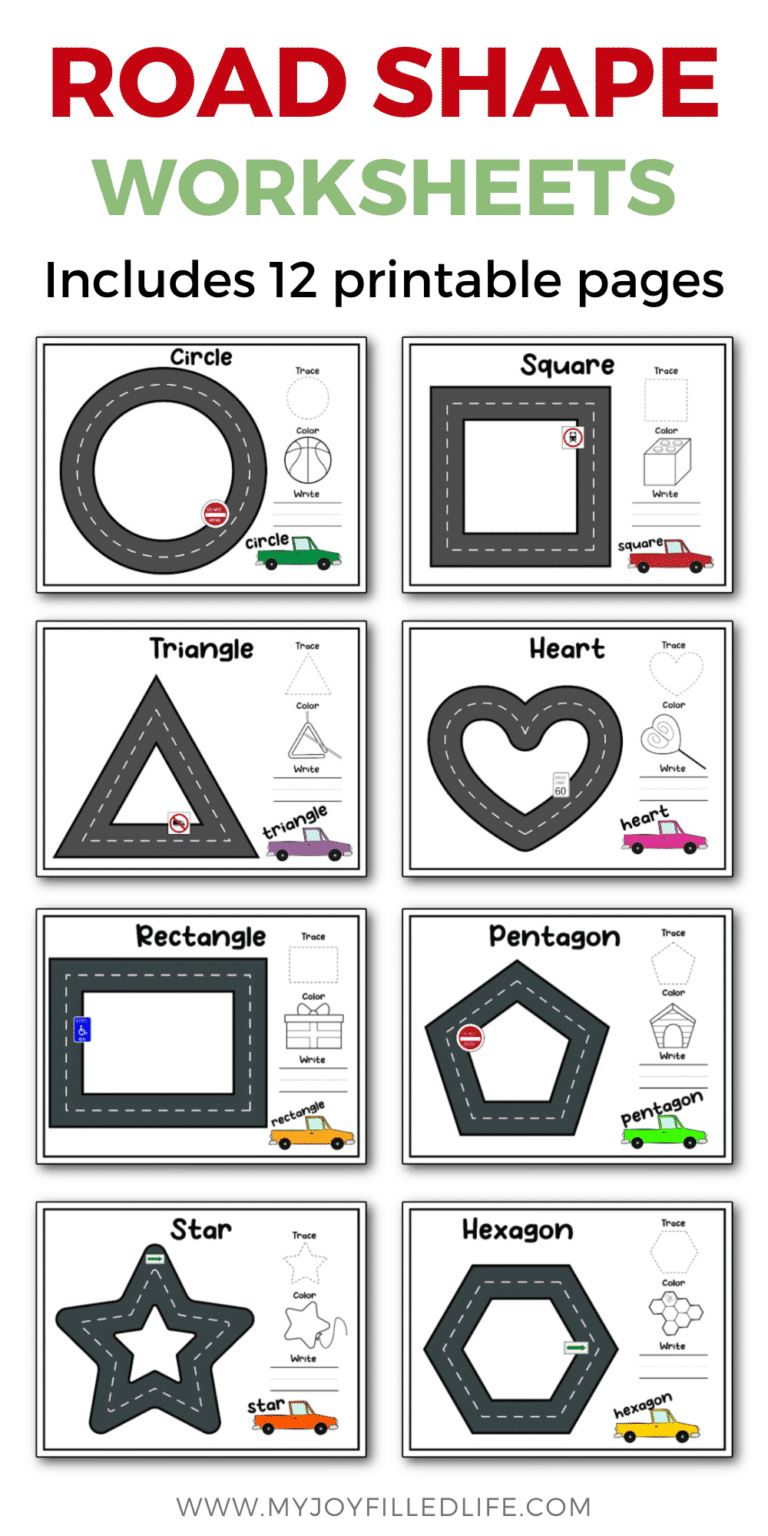 Road Shape Worksheets - My Joy-Filled Life