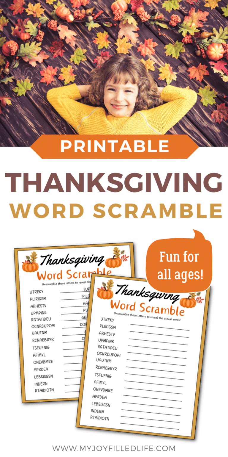 Thanksgiving Word Scramble