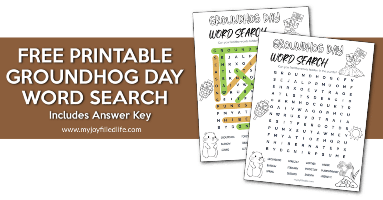 Groundhog Day Word Search