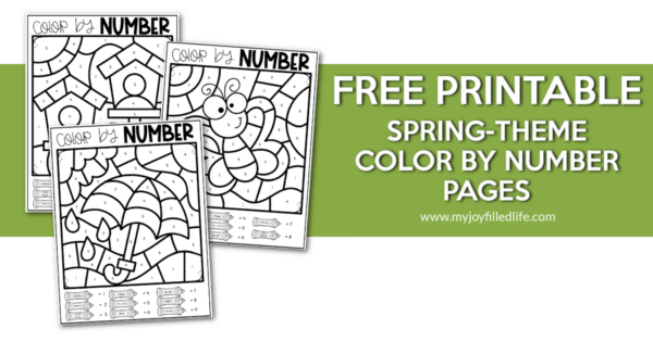 Spring Color by Number Worksheets - My Joy-Filled Life