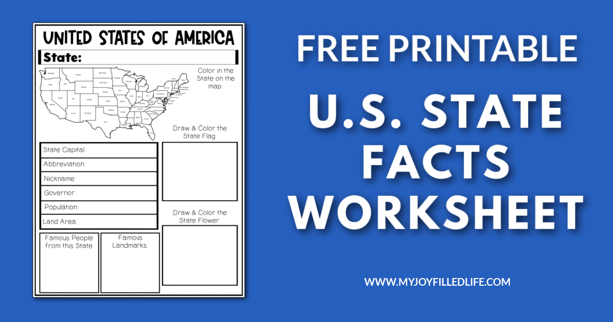 State Facts Worksheet