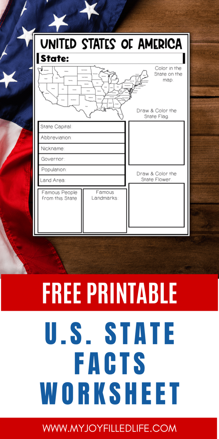 State Facts Worksheet