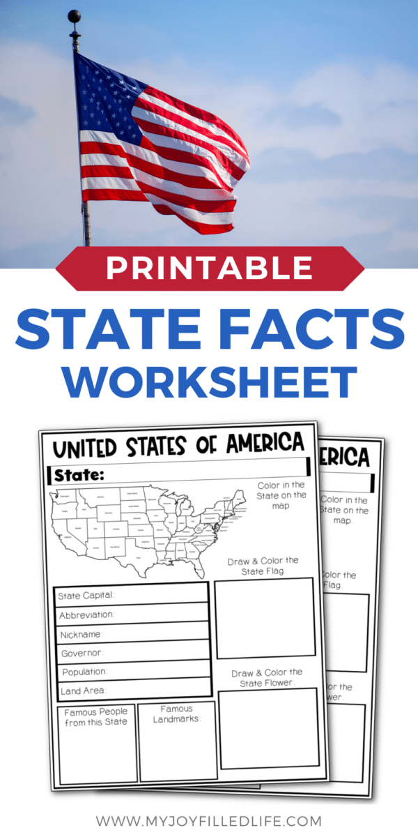 State Facts Worksheet