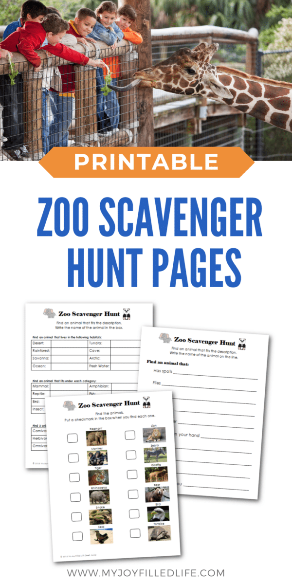FREE Printable Zoo Scavenger Hunt Pages - My Joy-Filled Life