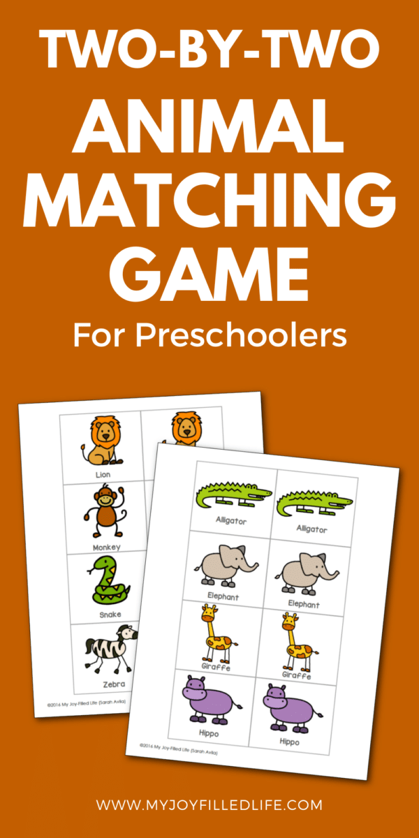 Animal Matching Game Printable - My Joy-Filled Life