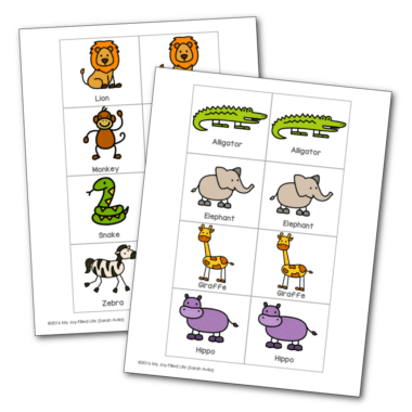 Animal Matching Game Printable - My Joy-Filled Life