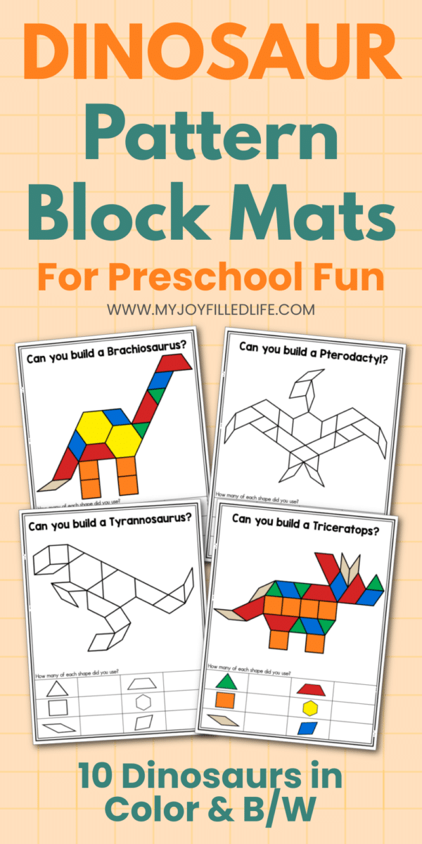 Dinosaur Pattern Block Mats - My Joy-Filled Life