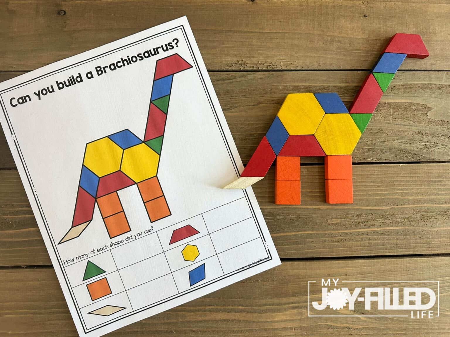 Dinosaur Pattern Block Mats - My Joy-Filled Life