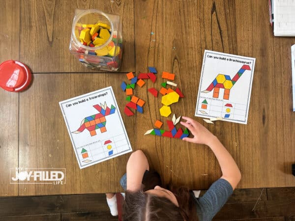 Dinosaur Pattern Block Mats - My Joy-Filled Life