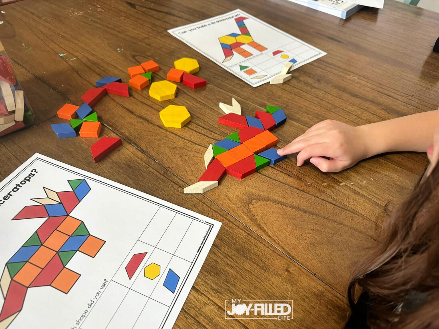 Dinosaur Pattern Block Mats - My Joy-Filled Life