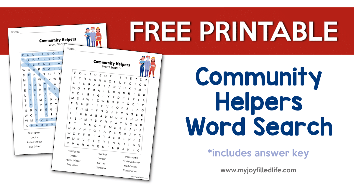 Community Helpers Word Search