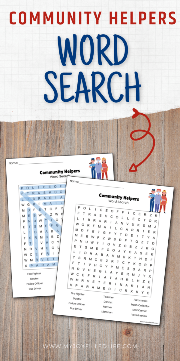 Community Helpers Word Search