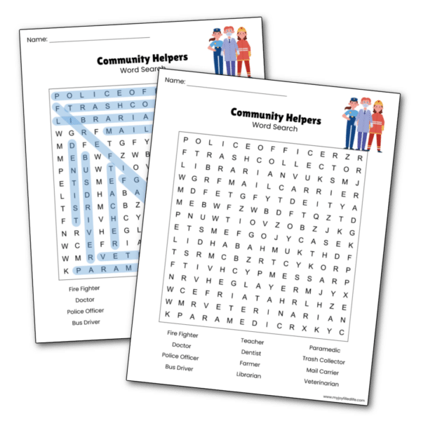 Community Helpers Word Search