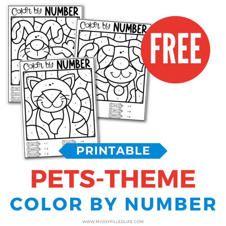 Color by Number Pets Square - My Joy-Filled Life