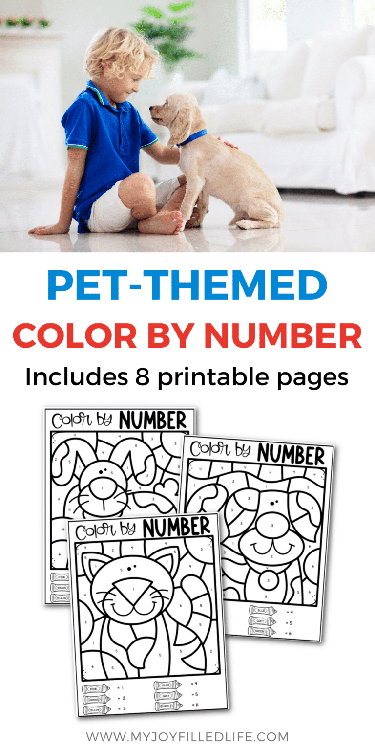 Pets Color by Number Printable Pack - My Joy-Filled Life