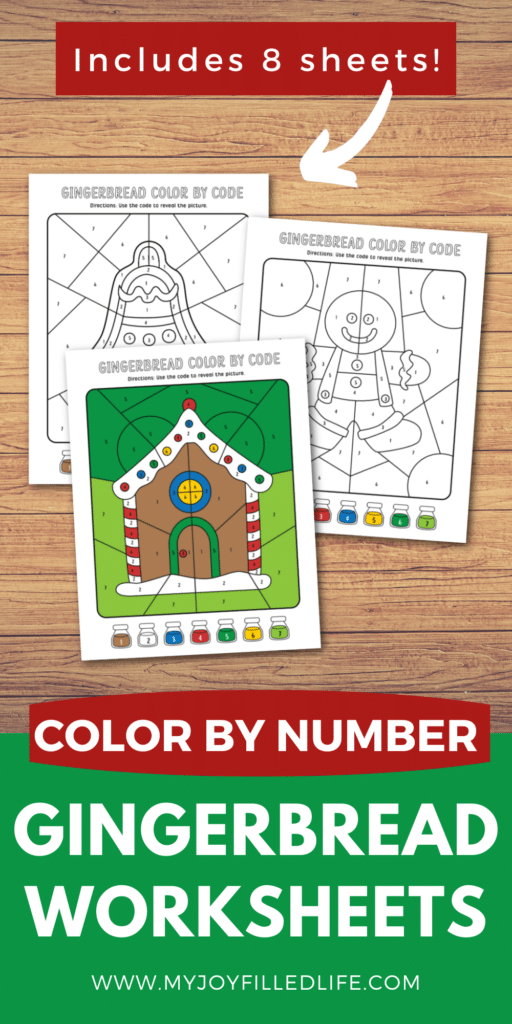 Gingerbread Color by Number Printable for Kids - My Joy-Filled Life