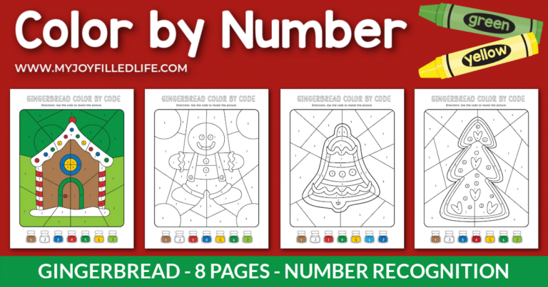 Gingerbread Color By Number Collage Banner - My Joy-Filled Life