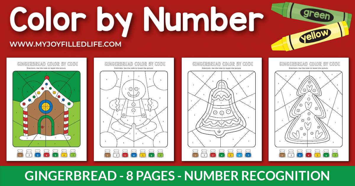 Gingerbread Color By Number - My Joy-Filled Life