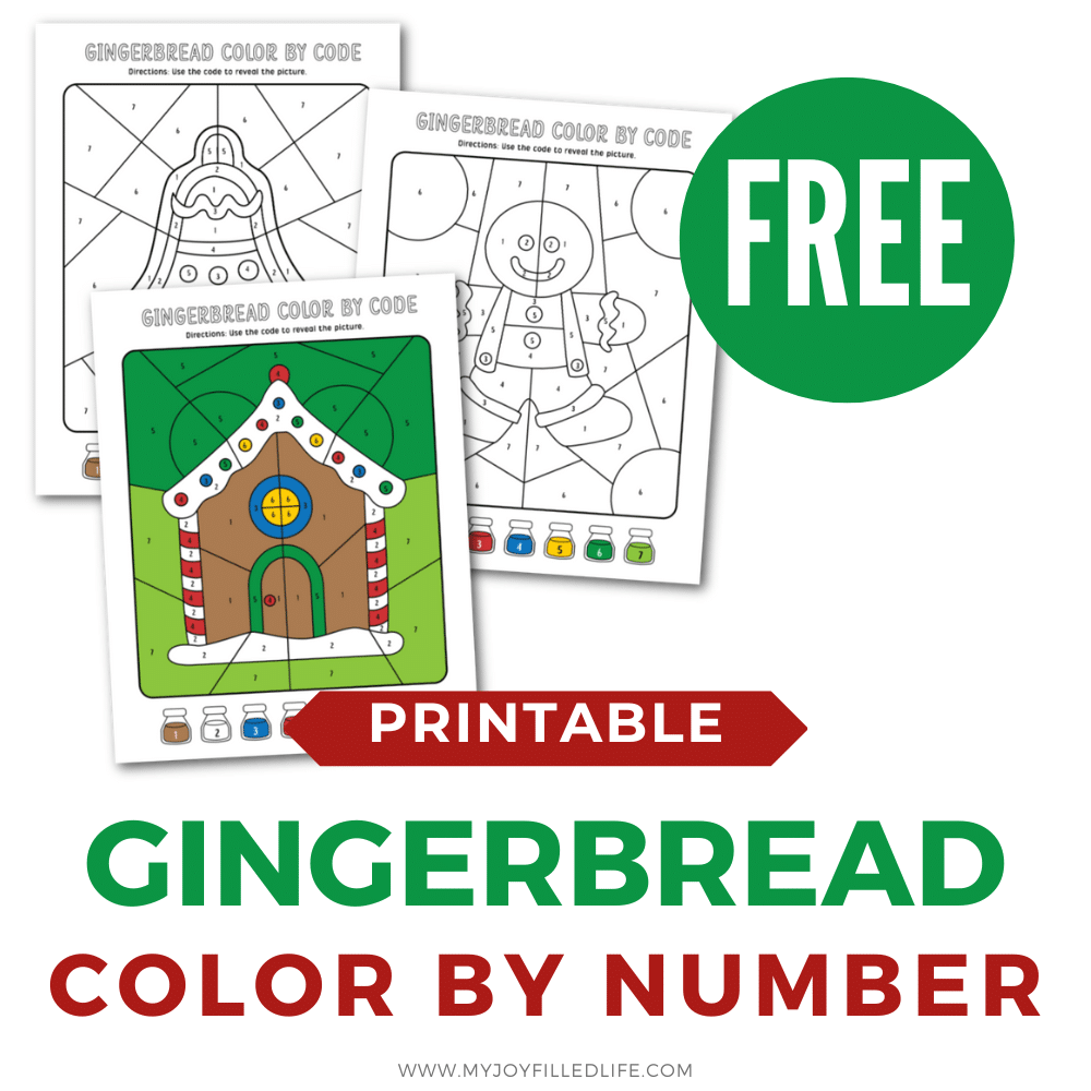 Gingerbread Color by Number Square - My Joy-Filled Life