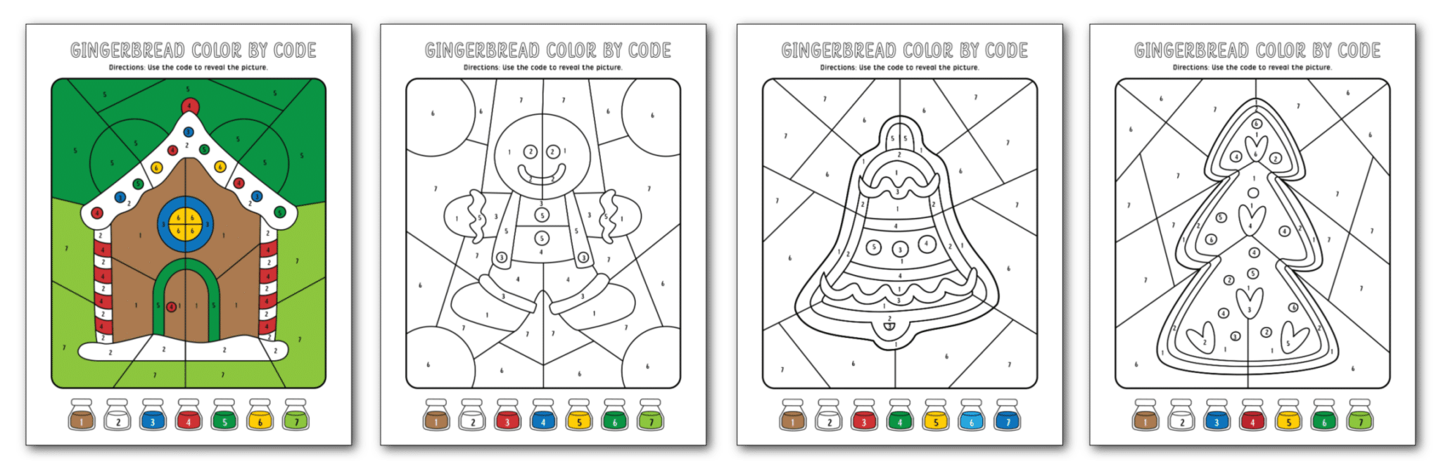 Gingerbread Color By Number - My Joy-Filled Life