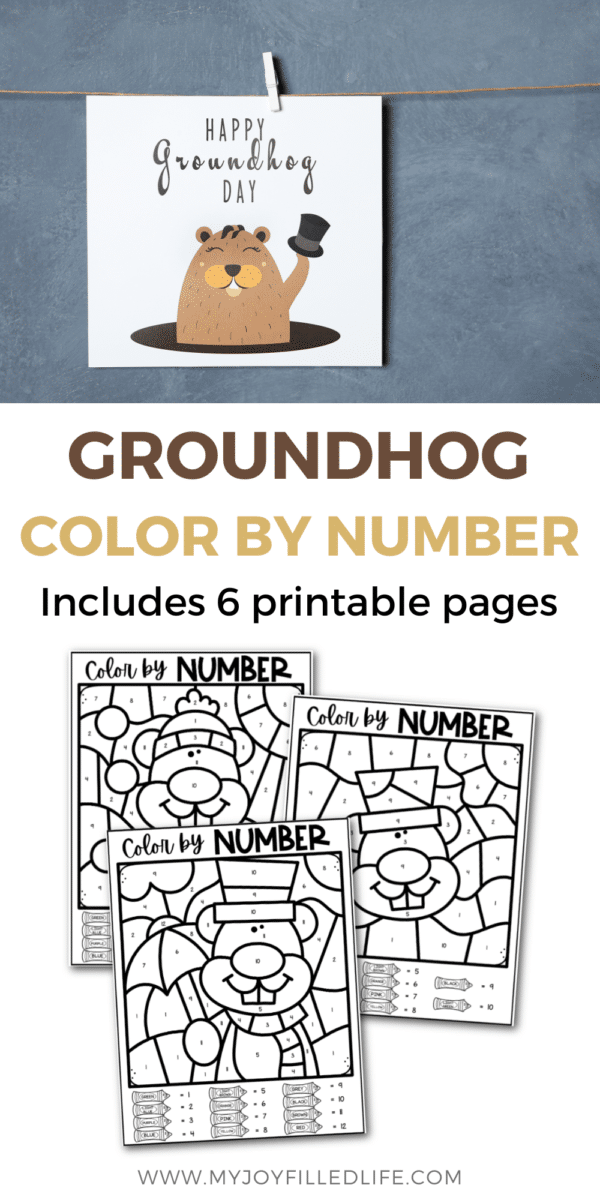 Groundhog Day Color by Number Worksheets - My Joy-Filled Life